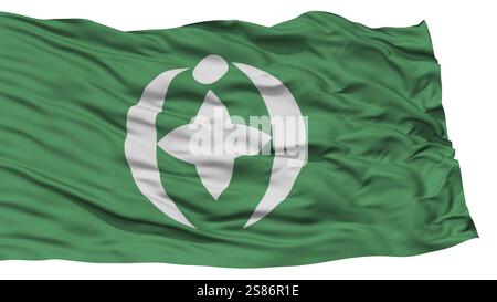 Isolated Chiba Flag, Capital of Japan Prefecture, Waving on White ...
