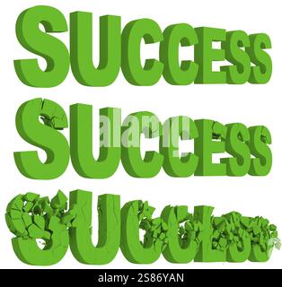 Rendered illustration of the cracking and crumbling of the word Plan in ...