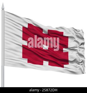 Gifu City Capital City Flag on Flagpole, Flying in the Wind, Isolated ...