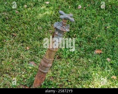 Old original rusted working water faucet in Cincinnati Finneytown ...