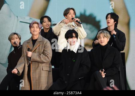 BTS on NBC's Today Show at Rockefeller Plaza on February 21, 2020 in ...