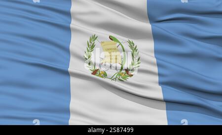 Guatemala flag waving in the wind on gray background. 3D rendering with ...