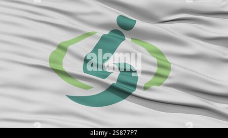 Closeup of Saitama Flag, Capital of Japan Prefecture Stock Photo - Alamy