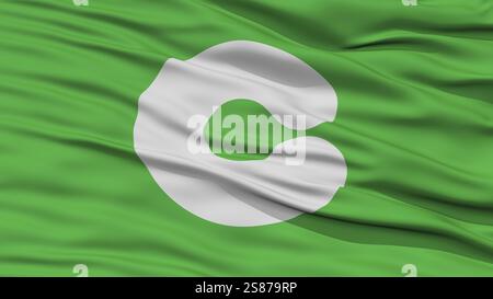Closeup of Kumamoto Flag, Capital of Japan Prefecture Stock Photo - Alamy