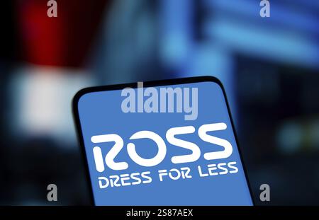 Ross Dress for Less logo on blue awning outside discount clothing store ...