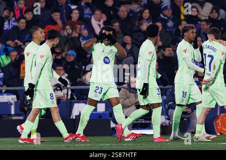 Jules Kounde seen celebrating after scoring goal during LaLiga EA ...