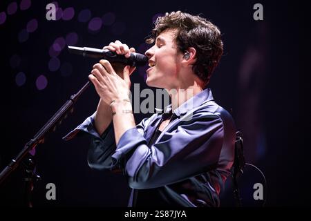 Shawn Mendes performing at the The 02 Arena. London. on the 16th April ...