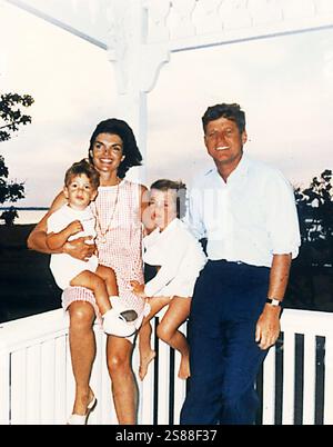 JOHN F. KENNEDY (1917-1963) with his wife Jacqueline moments before he ...