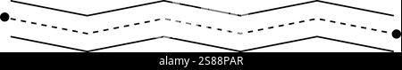 Tracing line dotted horizontal zig zag wavy element for kids worksheet ...