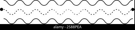 Tracing line dotted horizontal zig zag wavy element for kids worksheet ...