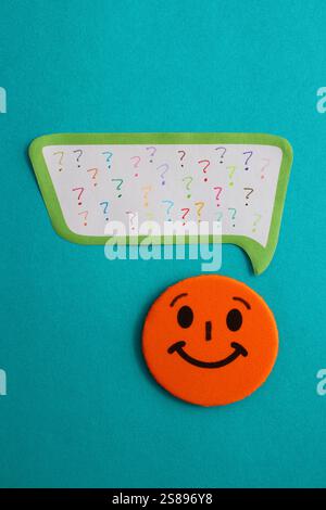 Bubble full of colorful question marks Stock Photo - Alamy