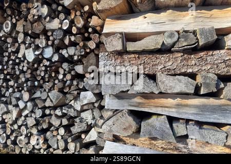 Brennholz,gestapelte Holzscheite,Holz,Holzstuecke, *** Firewood ...