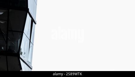Avant-garde office building, with irregular geometric shapes, with copy ...