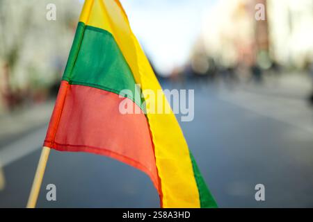 Lithuanian flag during celebration of Restoration of the State Day in ...