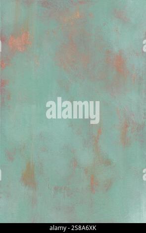 Hand painted verdigris colour texture. Backdrop or overlay. Light green ...