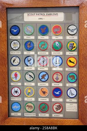 A collection of Scouts badges displayed at Baden Powell Scout Camp ...