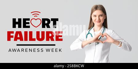 Banner for Heart Failure Awareness Week with female doctor Stock Photo ...
