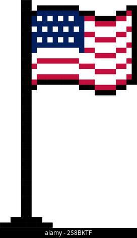 United States flag icon pixel art Stock Vector Image & Art - Alamy