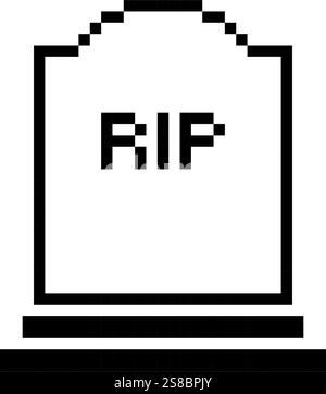 grave headstone game pixel art vector illustration Stock Vector Image ...