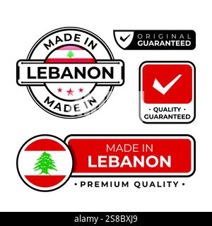 Badge bundle made in Lebanon label icon emblem isolated on white ...