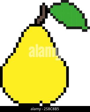Pear fruit pixel art icon Stock Vector Image & Art - Alamy