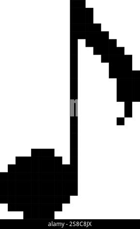 8 bit pixel of note music for game assets and cross stitch patterns in ...