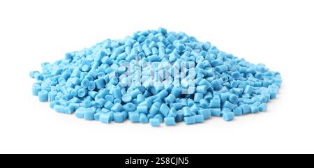 Pile of light blue plastic granules isolated on white Stock Photo - Alamy