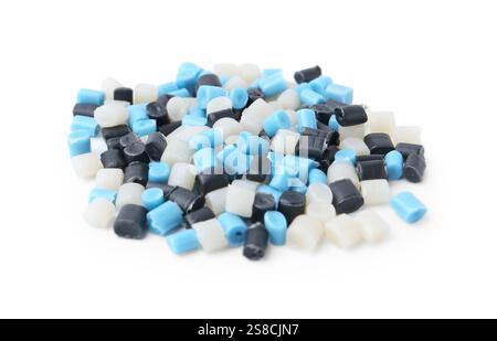 Pile of colorful plastic granules on white background Stock Photo - Alamy