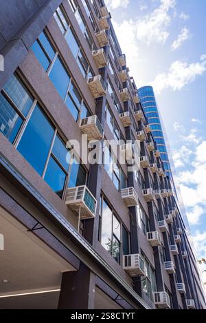 An older style high rise office building with multiple single room ...