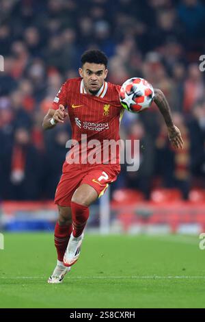 Liverpool's Luis Diaz runs with the ball during the FA Cup fourth round ...