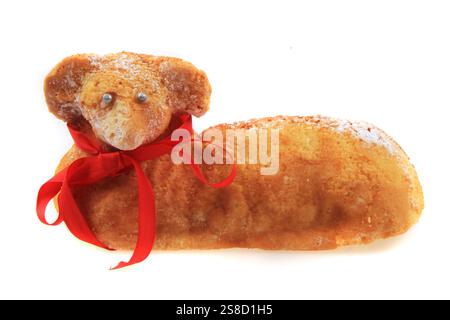 traditional czech easter lamb bread isolated on the white background ...