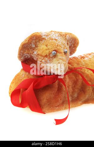 traditional czech easter lamb bread isolated on the white background ...