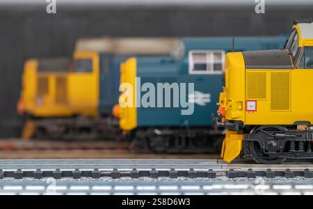 Two model Class 55 Deltic models on a model railway Stock Photo - Alamy