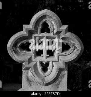 Gravestone detail, square, black and white Stock Photo - Alamy