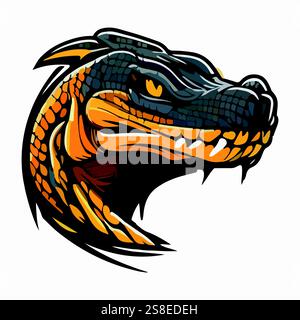 Monitor lizard head mascot logo vector illustration Stock Vector Image ...