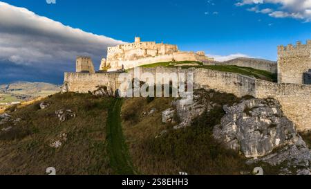 Aerial Perspective of Spis Castle in Slovakia: A Medieval Fortress in ...