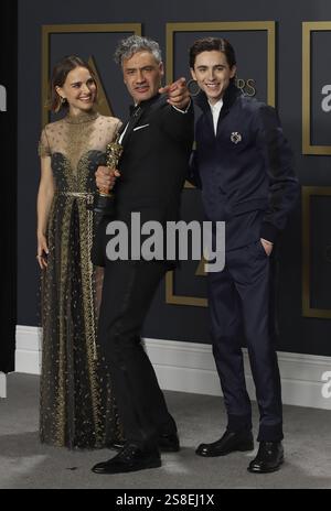 Timothee Chalamet in the press room at the 83rd Golden Globe Awards at ...