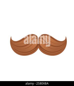 Simple brown mustache with soft waves. Great for facial hair styling ...