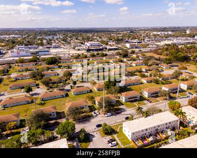 Aerial photo low income neighborhood housing Overtown Miami Stock Photo ...