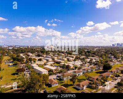 Aerial Miami photo low income housing Little River Stock Photo - Alamy