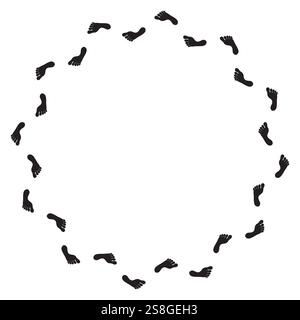 Illustration of a footprints from walking around circle Stock Vector ...