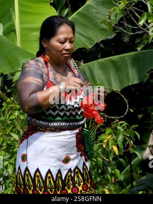 Ella Paru, Gamboa, USA. 14th Jan, 2025. Tourists take a boat from their ...