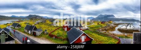 Sea and mountains in Nanortalik, Tasermiut Fjord, Greenland Stock Photo ...