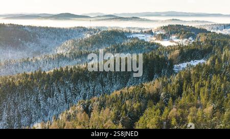 Snowy Polish Highlands: A Winter Aerial Panorama Stock Photo - Alamy