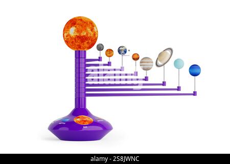 Education Training Model of the Solar System on a white background. 3d ...
