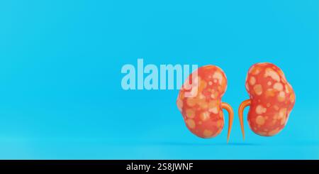 Abstract Human Kidneys Anatomy Structure on a white background. 3d ...