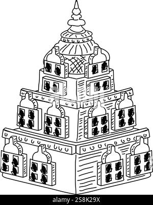 tirumala temple drawing Stock Vector Image & Art - Alamy