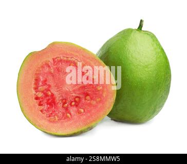 Fresh whole and cut guava fruits isolated on white Stock Photo - Alamy