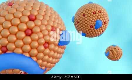 3d rendering of chylomicron particles. They are large lipoprotein ...