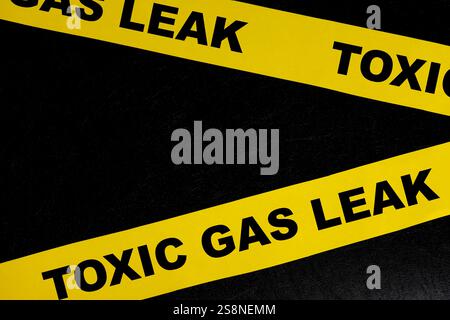 Gas leak or leakage caution danger and warning concept. Yellow ...